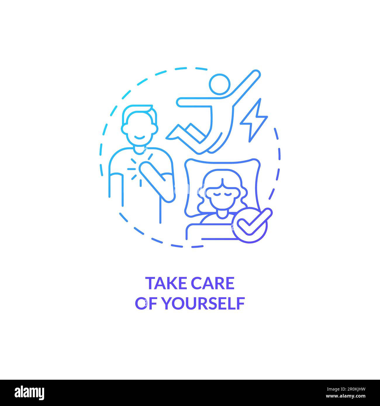 Take care of yourself blue gradient concept icon Stock Vector Image ...
