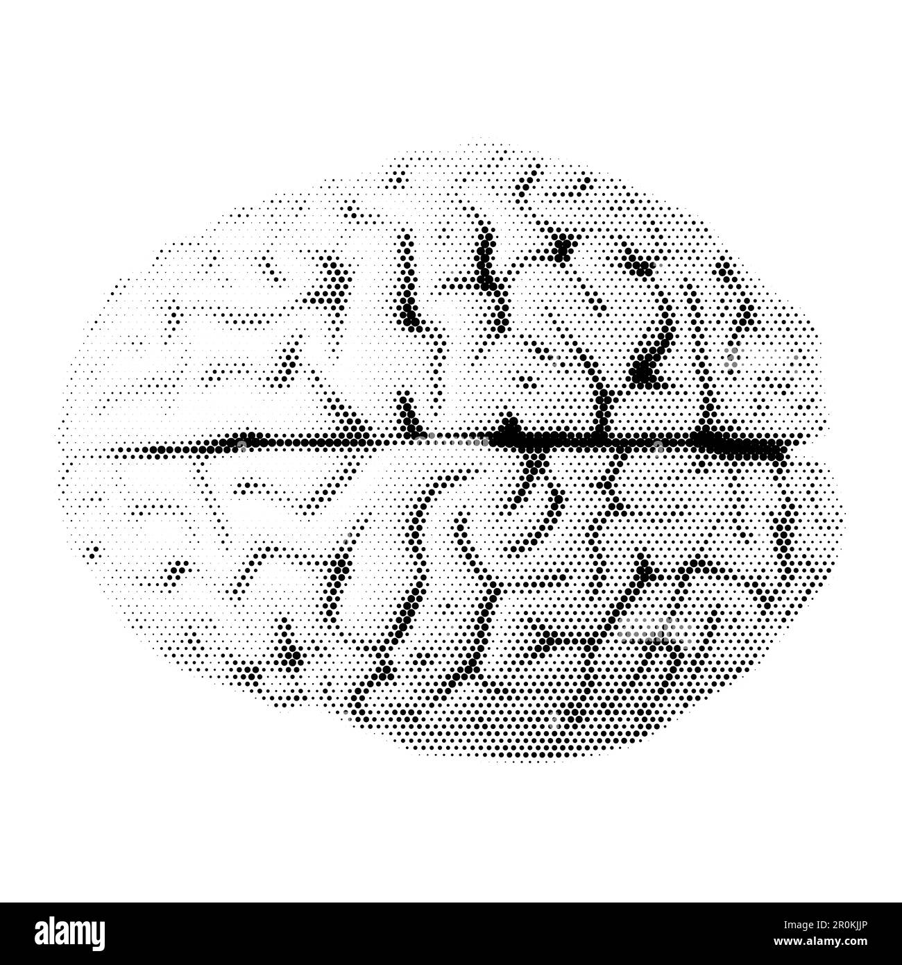 Human brain collage. Design element in trendy dotted pop art style ...