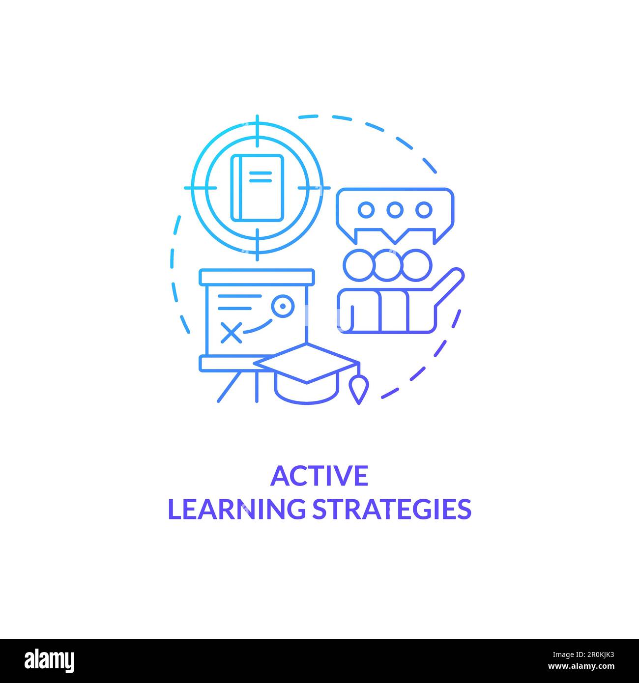 Active learning strategy blue gradient concept icon Stock Vector Image & Art - Alamy
