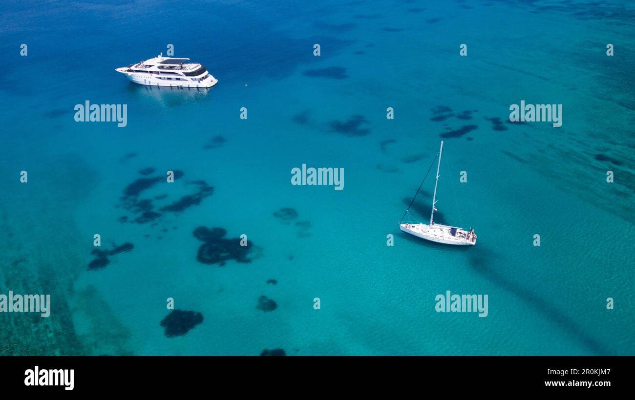 Aerial of cruise ship MS Romantic Star (Reisebüro Mittelthurgau) and ...
