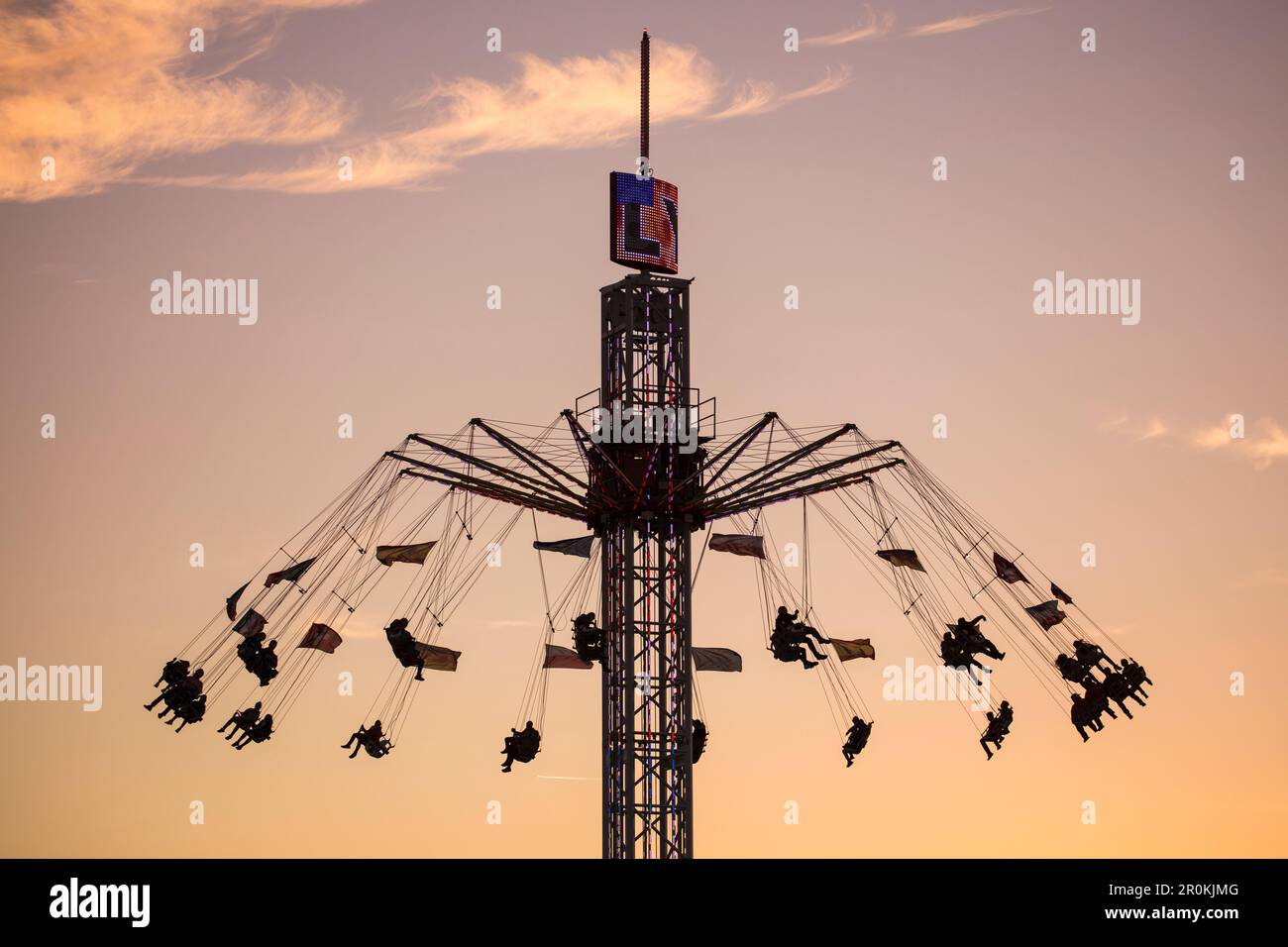'80 meter tall amusement ride ''Flyer'' during Lullusfest carnival ...