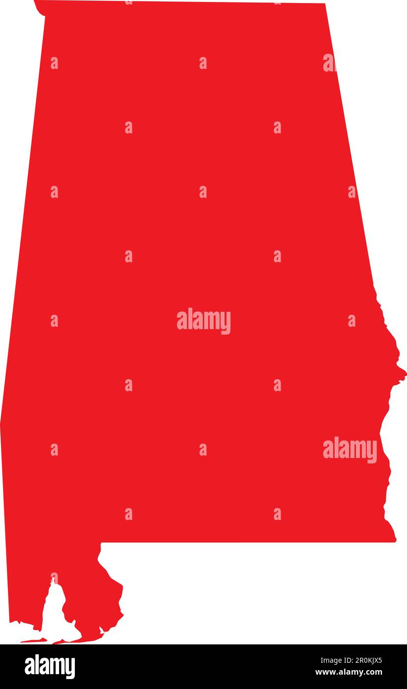 RED CMYK color map of ALABAMA, USA Stock Vector Image & Art - Alamy