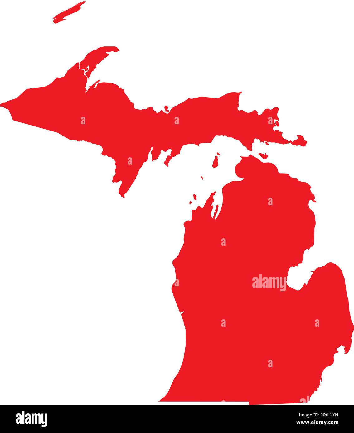 RED CMYK color map of MICHIGAN, USA Stock Vector Image & Art - Alamy