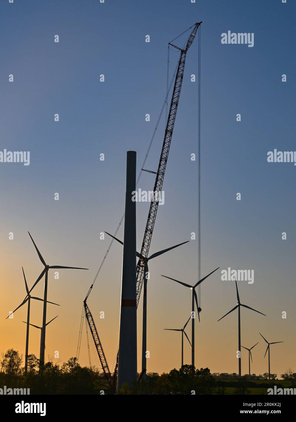 08 May 2023, Brandenburg, Jacobsdorf: The construction site for a new ...