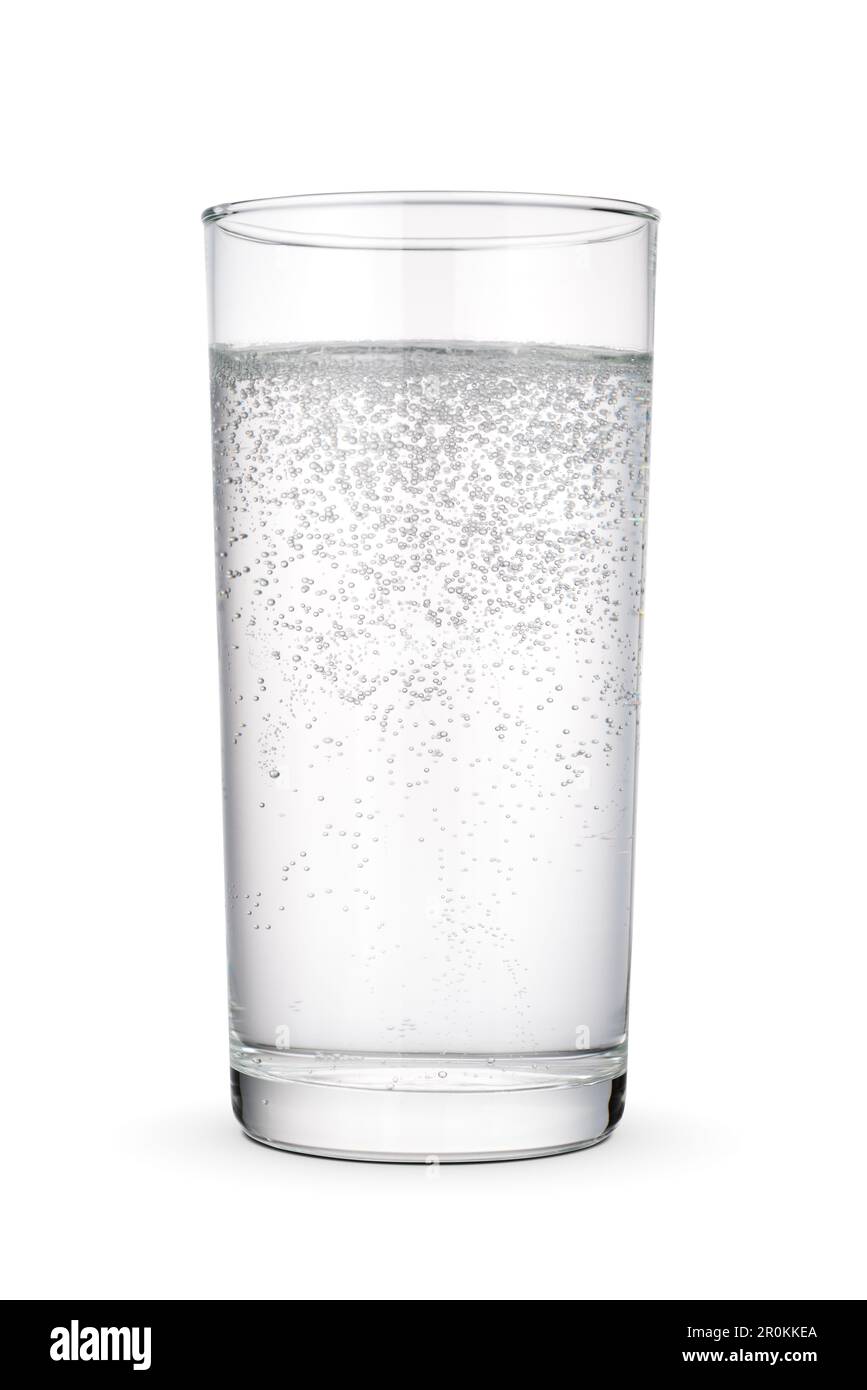 Glass of mineral sparkling water isolated on white background Stock Photo - Alamy