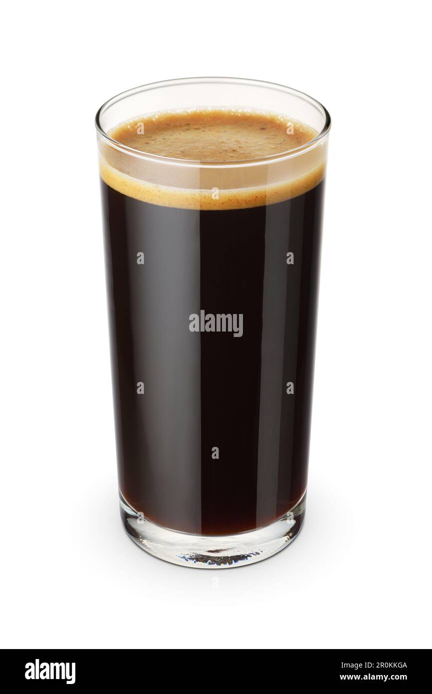 Coffee americano in a transparent glass isolated on a white background ...