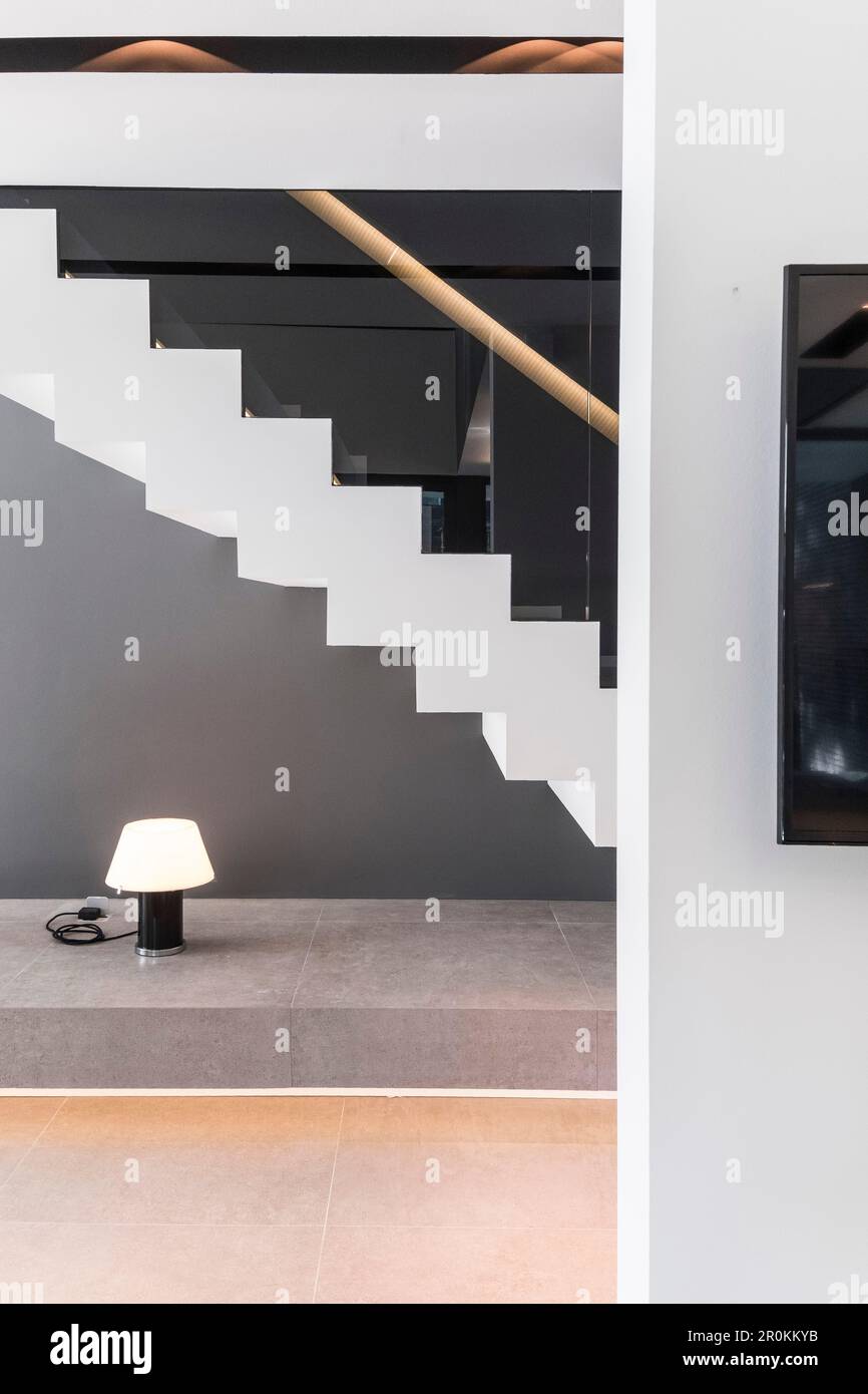 staircase of a modern architecture house in the Bauhaus style ...