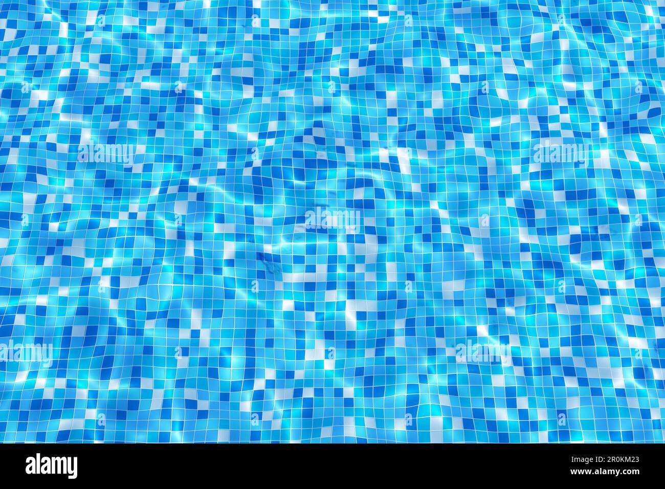 Blue water in swimming pool with sun reflection, motion of waves ...