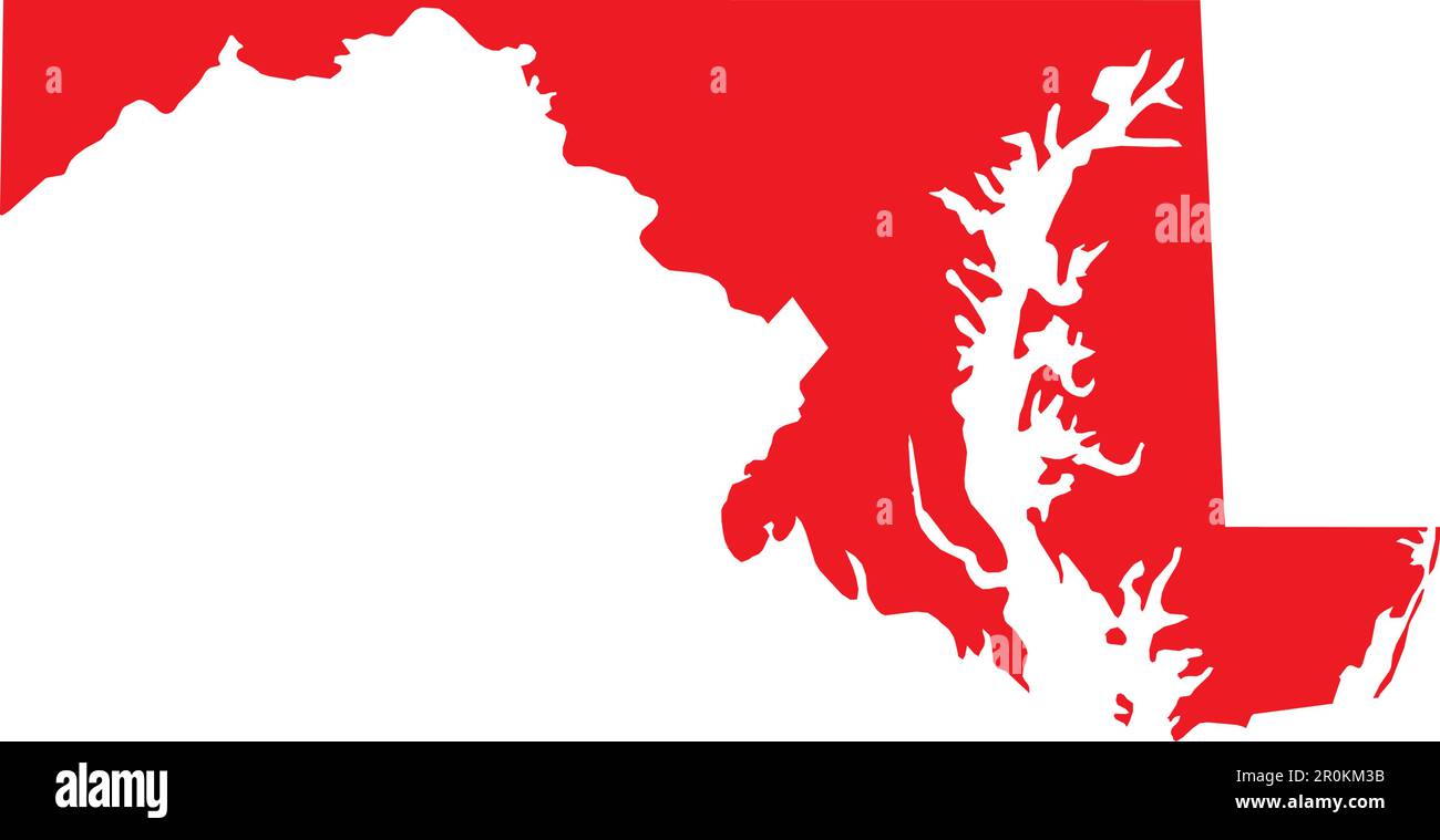 RED CMYK color map of MARYLAND, USA Stock Vector Image & Art - Alamy