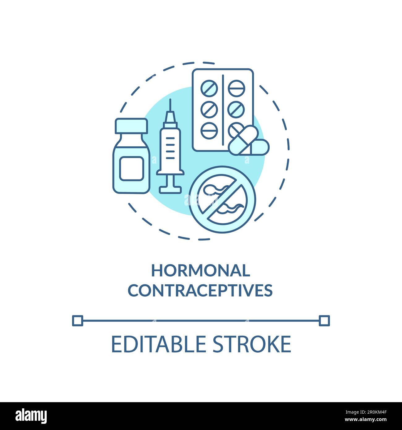 Hormonal contraceptives turquoise concept icon Stock Vector Image & Art ...