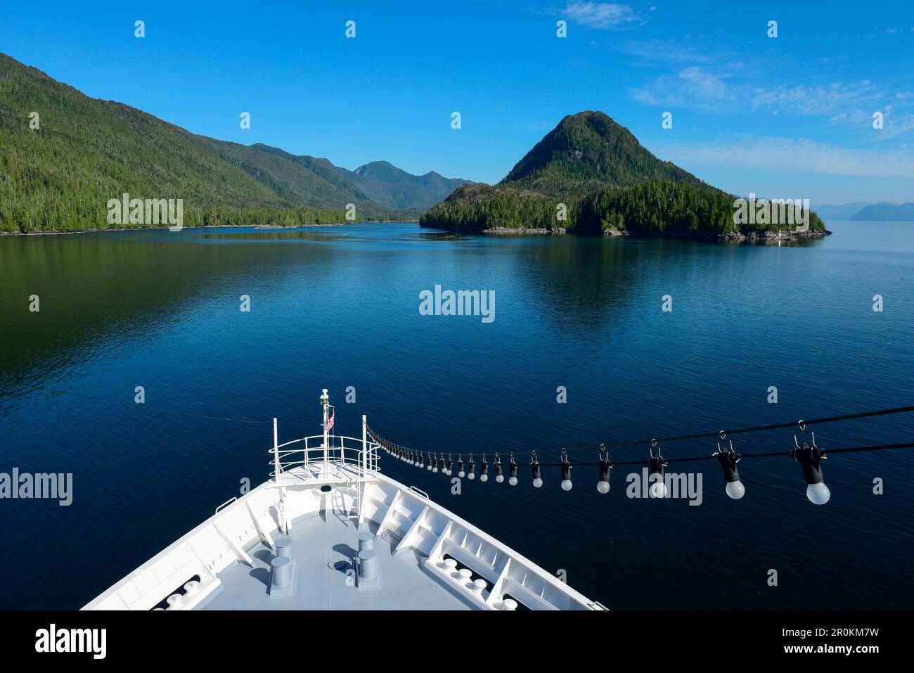 Bow of expedition cruise ship MS Bremen (Hapag-Lloyd Cruises) and an ...