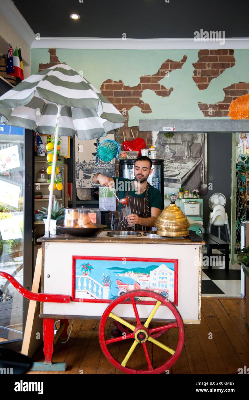 Italian ice cream parlor Cremeria de Luca in the suburb of Five Dock ...