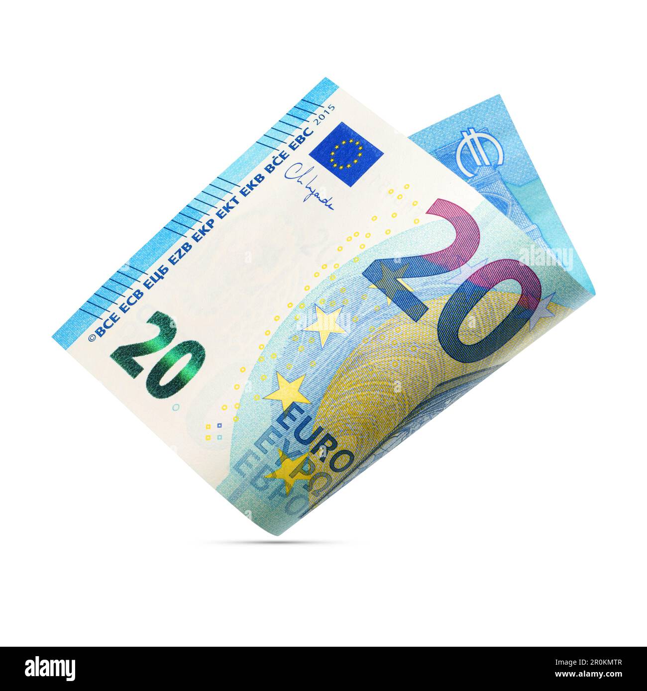 Twenty euro bill banknote isolated on white background Stock Photo - Alamy