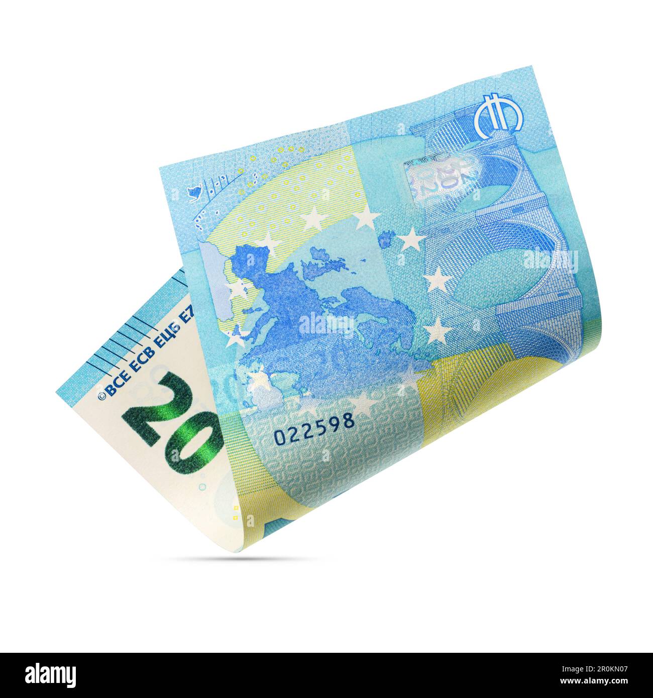 Twenty euro bill banknote isolated on white background Stock Photo - Alamy