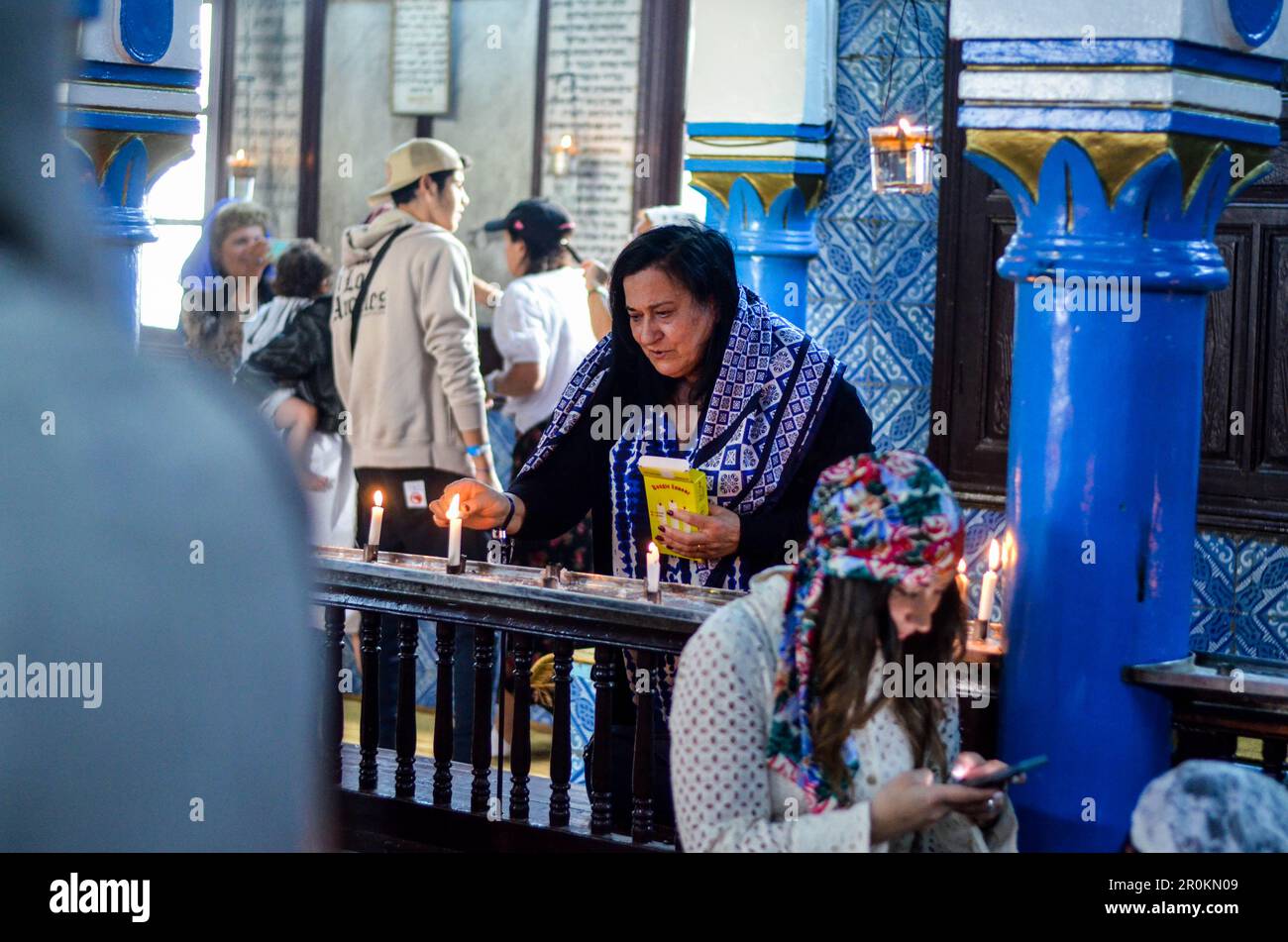 May 8, 2023: Tunis, Tunisia. 08 May 2022. Jewish pilgrims pray at the ...
