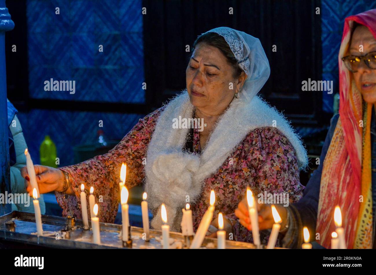 May 8, 2023: Tunis, Tunisia. 08 May 2022. Jewish pilgrims pray at the ...