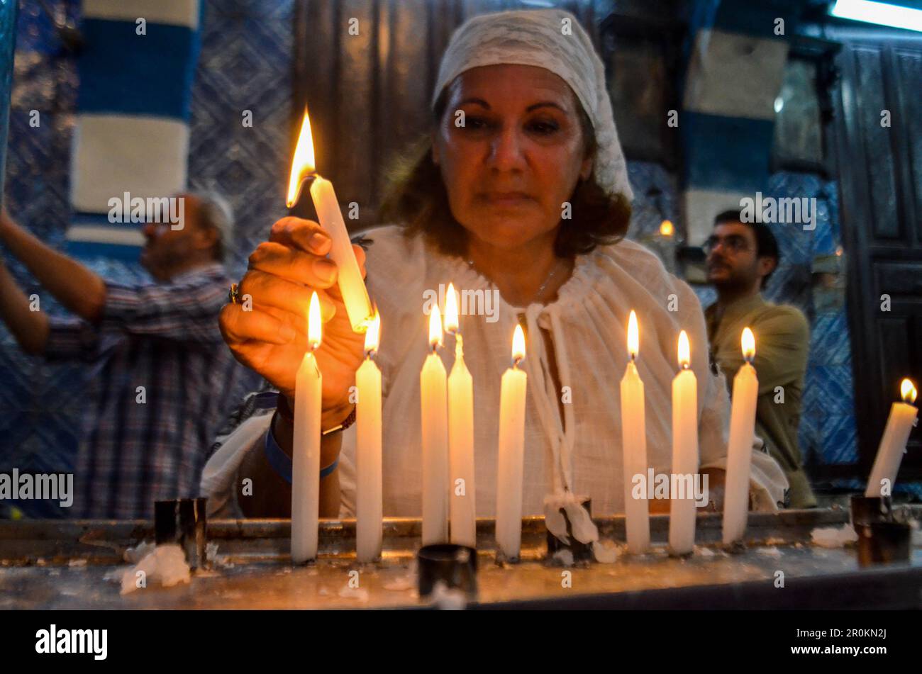 May 8, 2023: Tunis, Tunisia. 08 May 2022. Jewish pilgrims pray at the ...