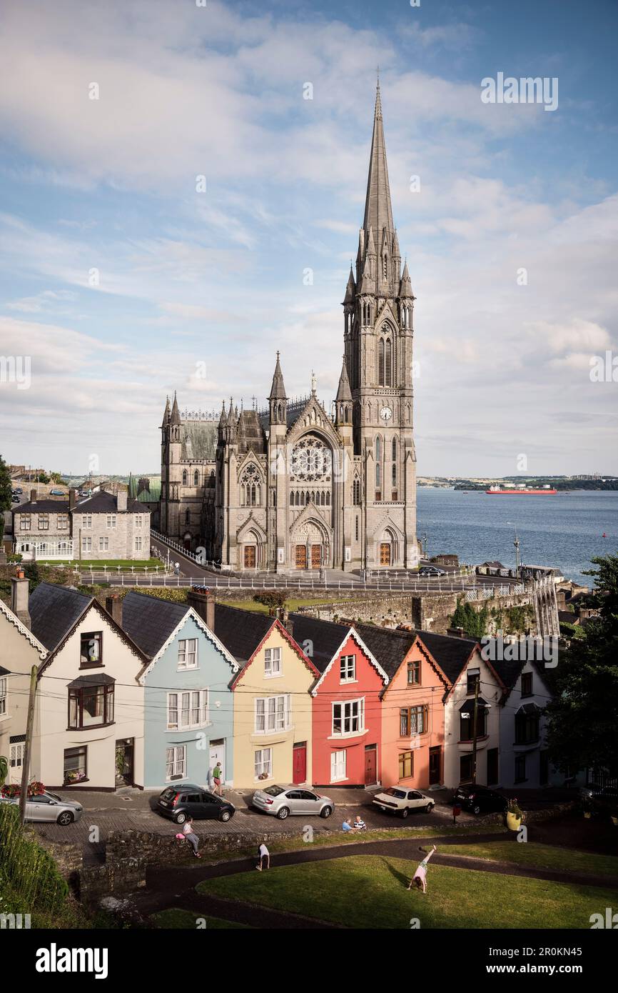 Cobh Cathedral, Deck of Cards houses (colourful and steep houses at ...