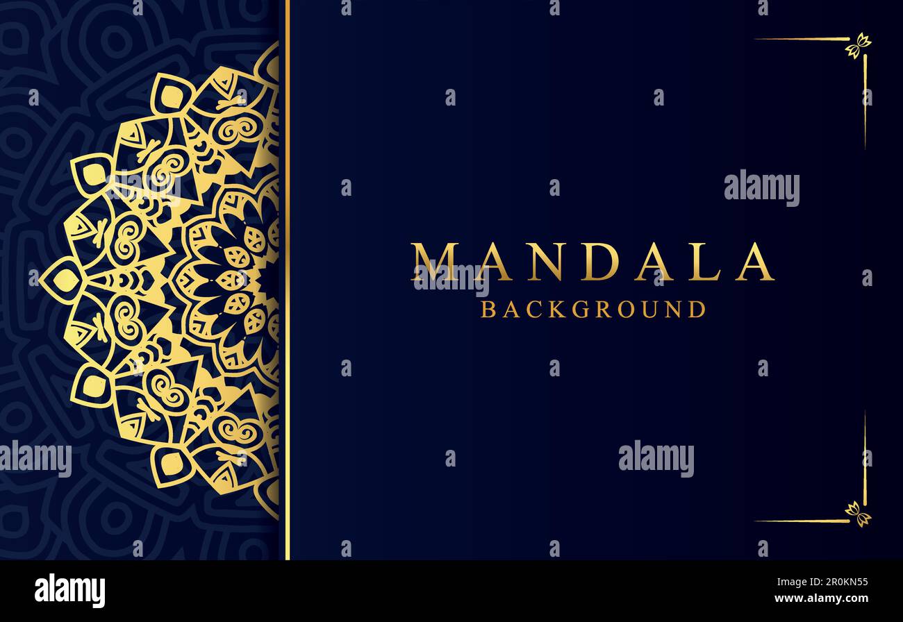 Luxury Arabic mandala design background in gold color Stock Vector ...