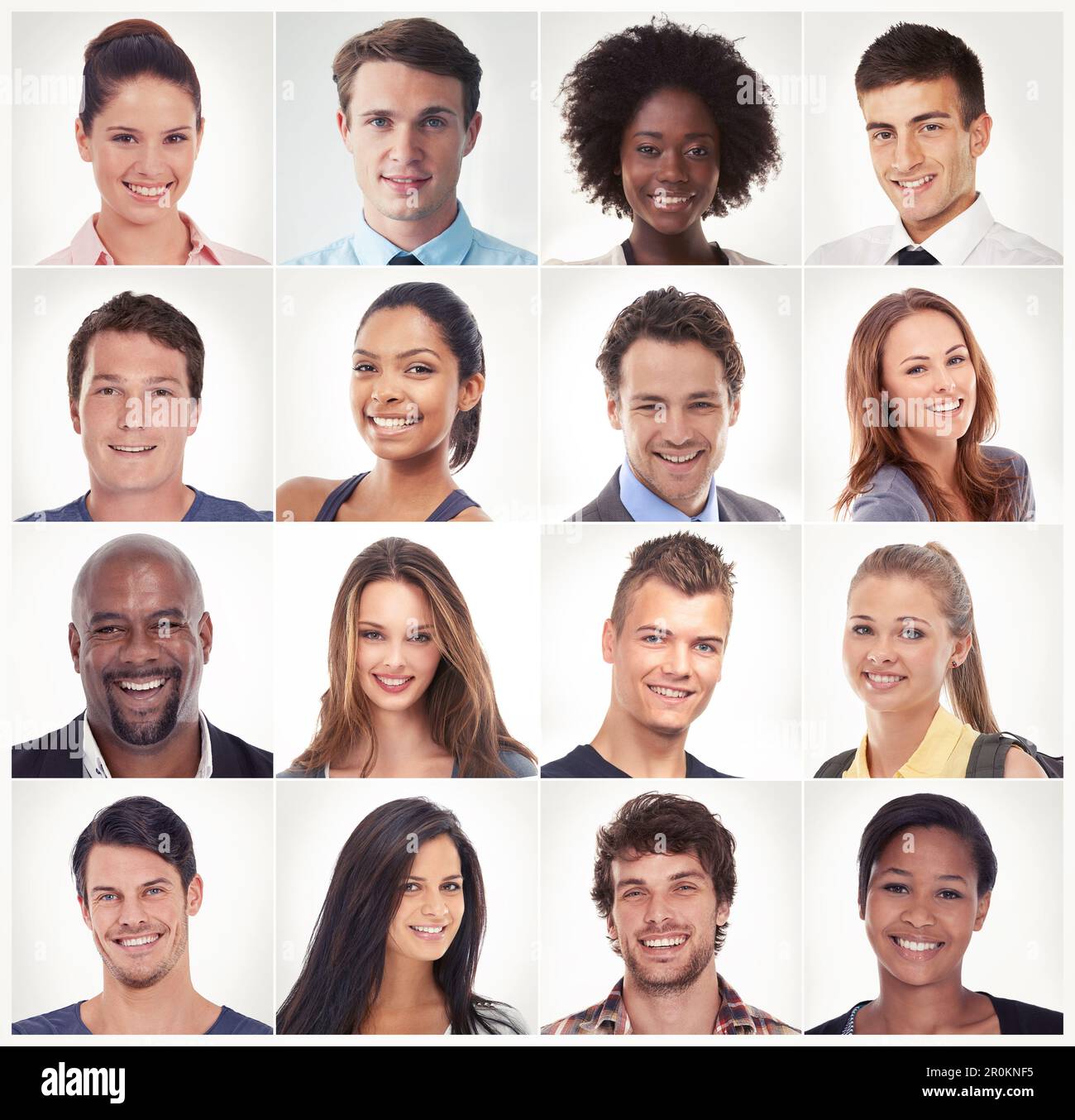 Headshot, face collage or portrait of happy people in a community ...