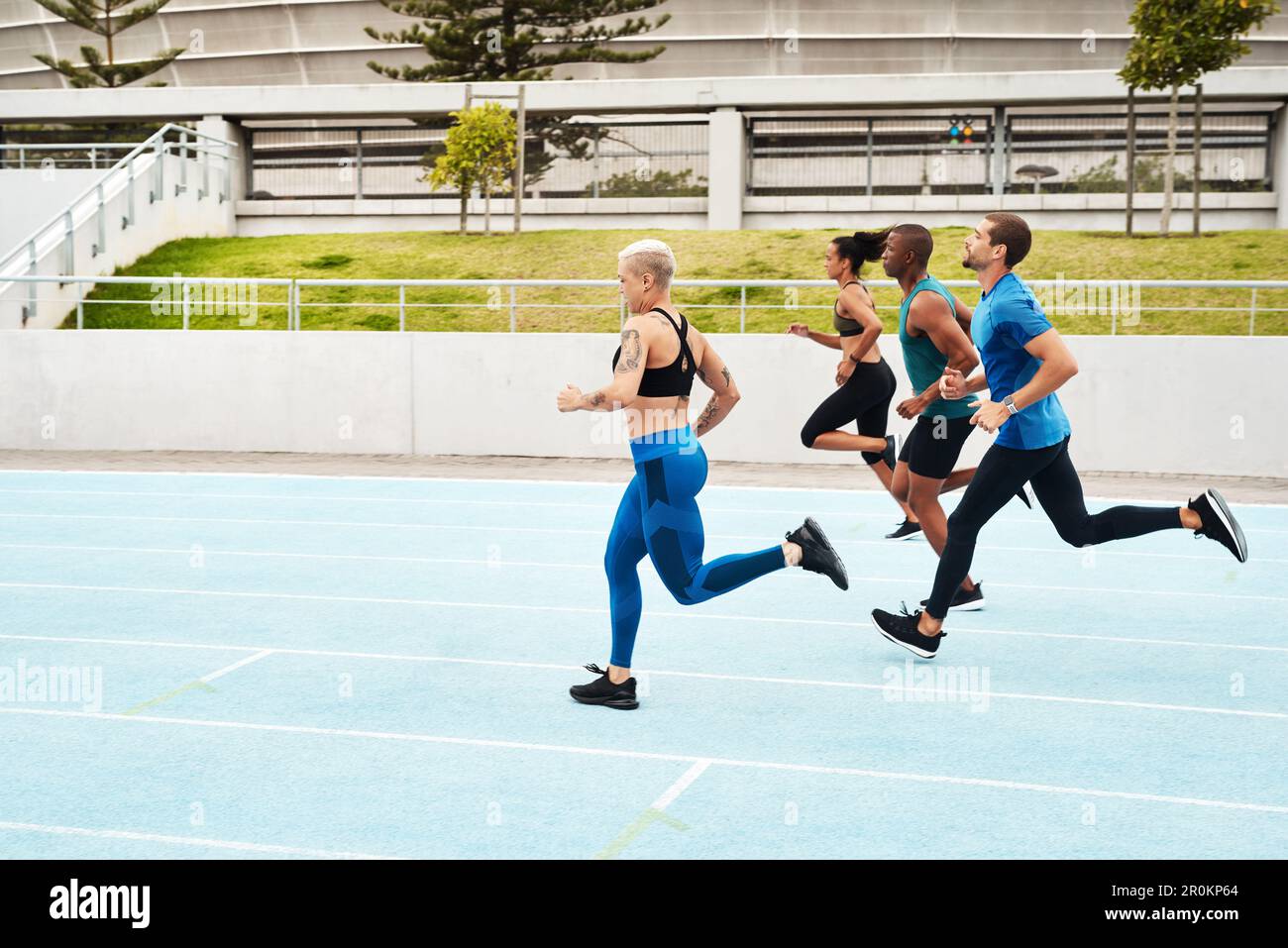Diverse group people running gym hi-res stock photography and images ...