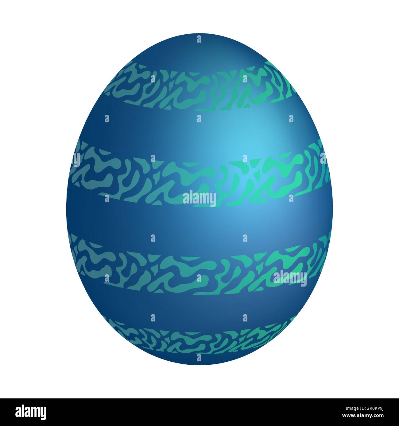 Festive holiday Easter egg. Realistic mother of pearl shiny egg decorated with blue green ...