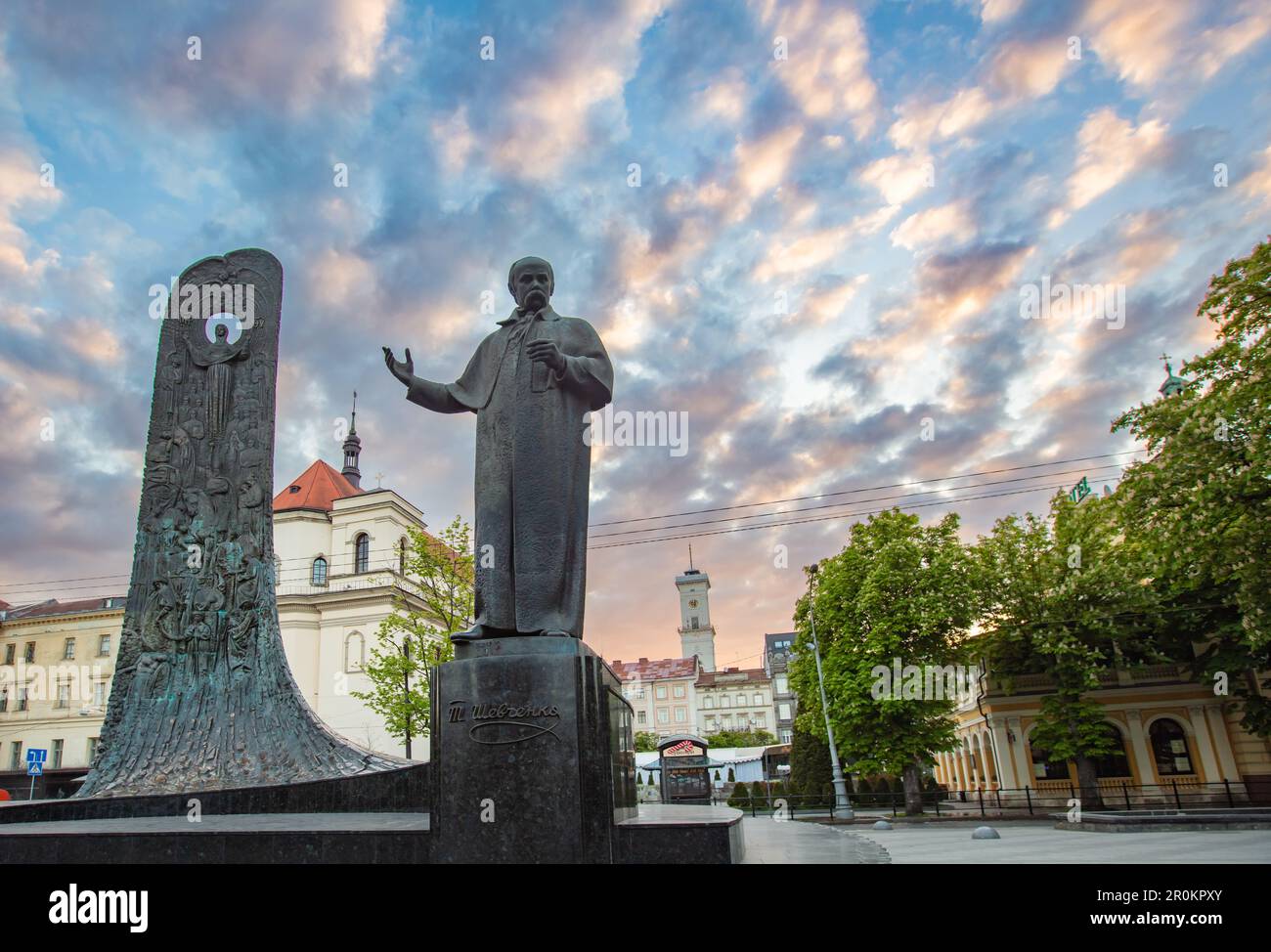 Lviv, Ukraine - May 6, 2023: Monument to Taras Shevchenko in Lviv Stock ...