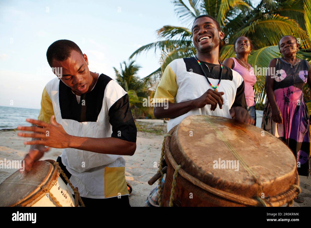 BELIZE, Hopkins, Lebeha Drummers Ronald Willams and Warren Martinez at ...