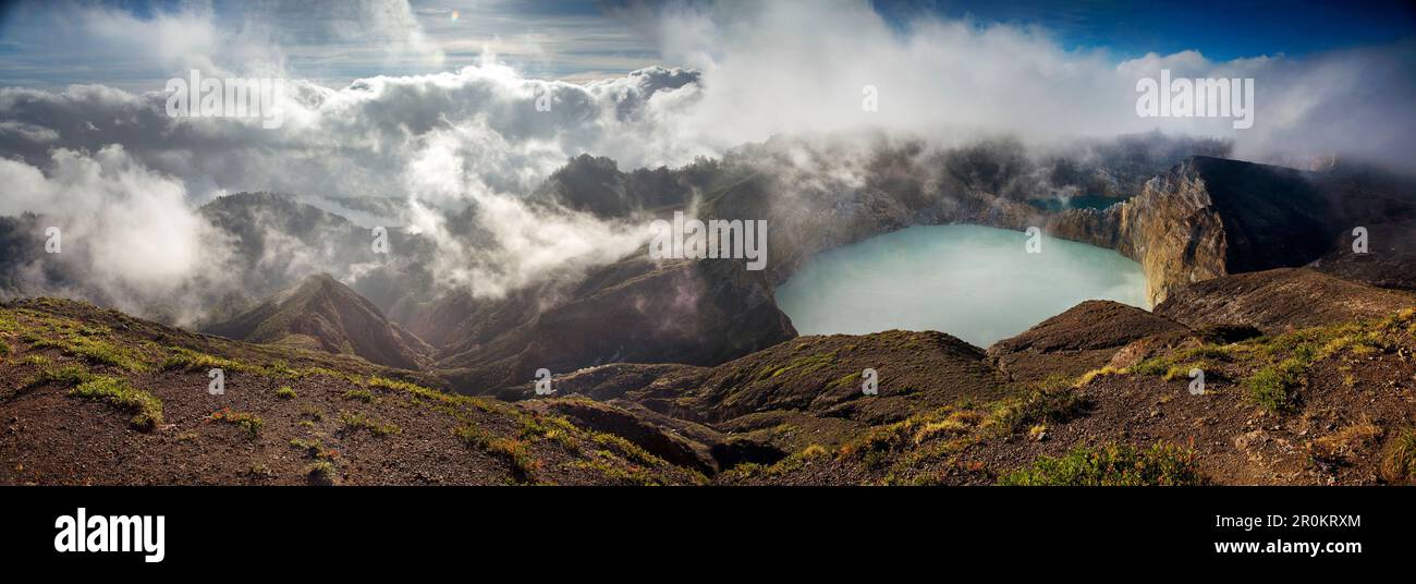 INDONESIA, Flores, the highest viewpoint in Kelimutu National Park and ...