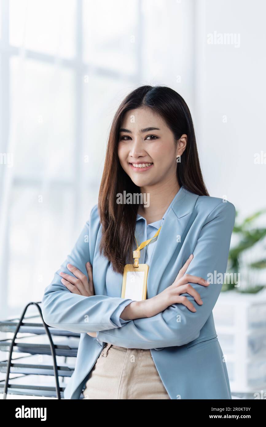 Accountant asian woman working on laptop and do document, tax, exchange ...