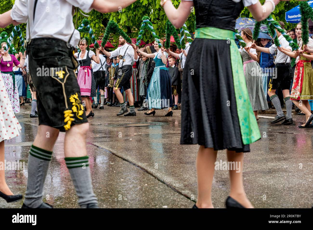 bavarian music, dancing, maypole, bavarian tradition, Bavaria, Germany ...