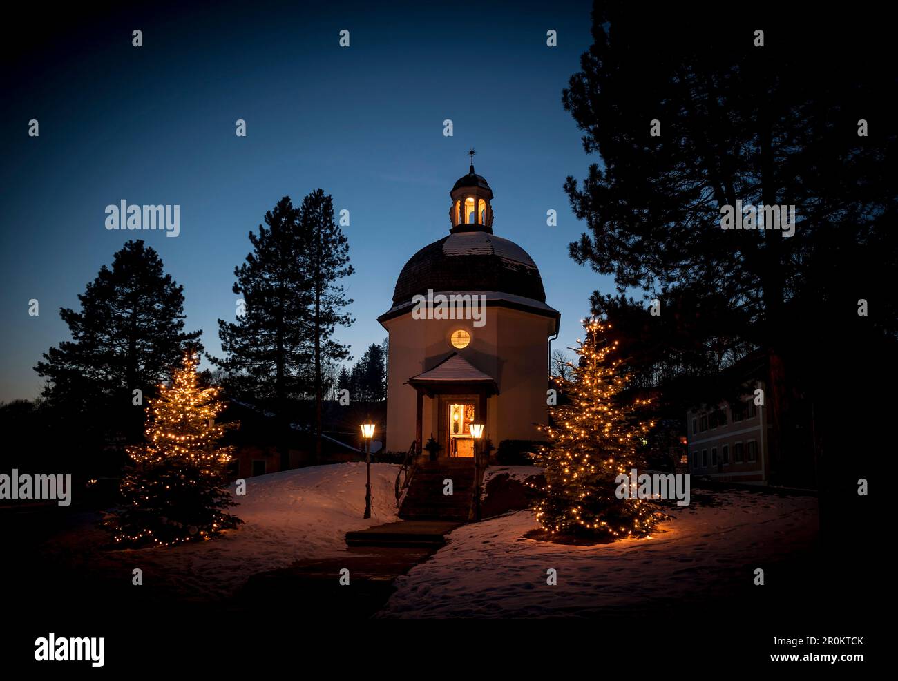 silence night-chapel at night-time, museum, Oberndorf, Austria, Europe ...