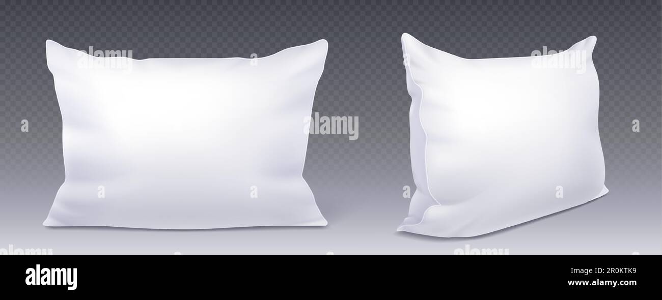 White rectangular pillow realistic vector illustration. Cotton cushion ...