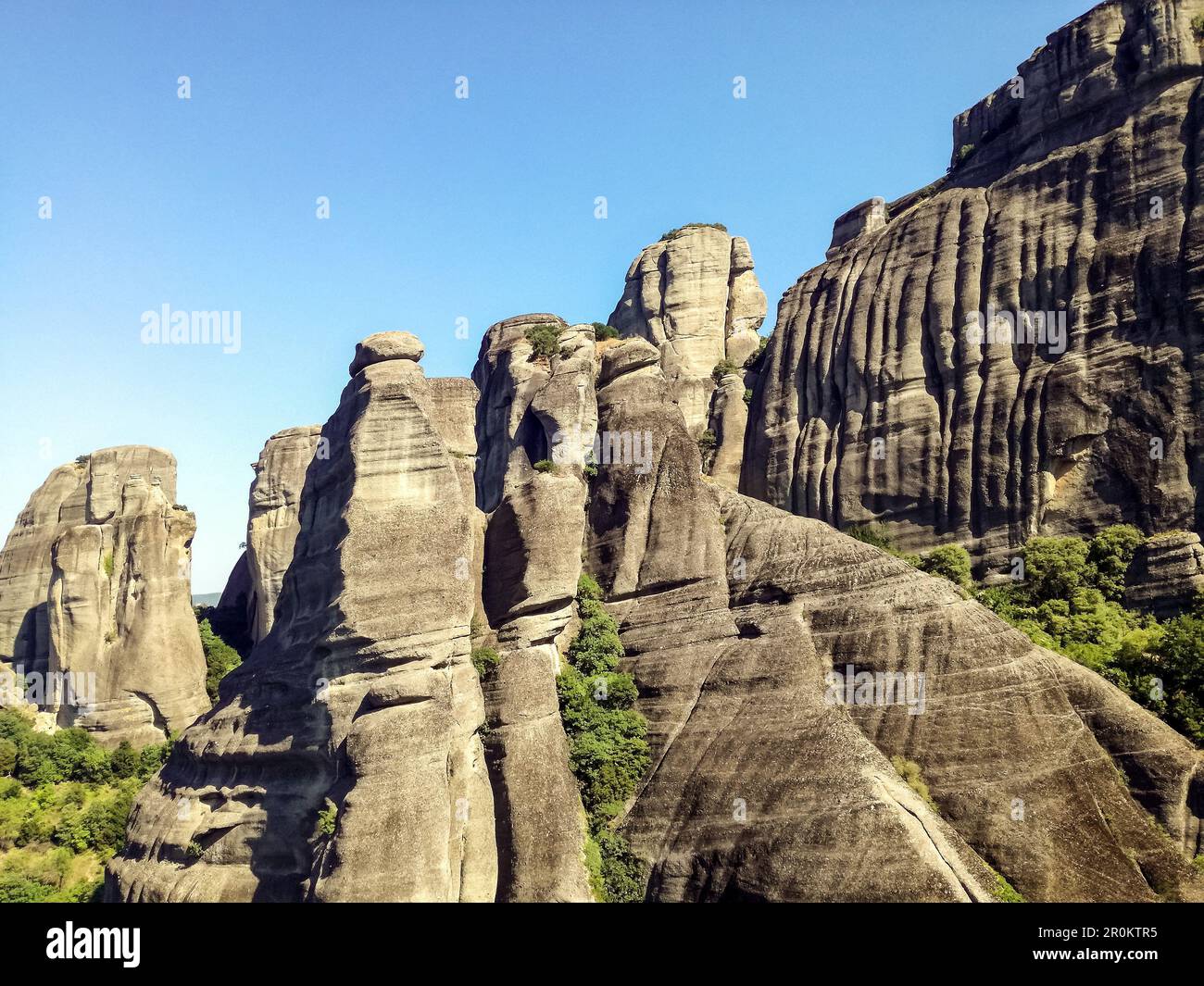 Meteora Greece. Picturesque rocks consisting of mixture of sandstone ...