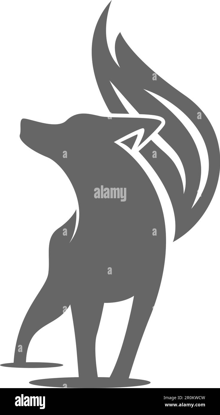 Fox tail logo design Black and White Stock Photos & Images - Alamy