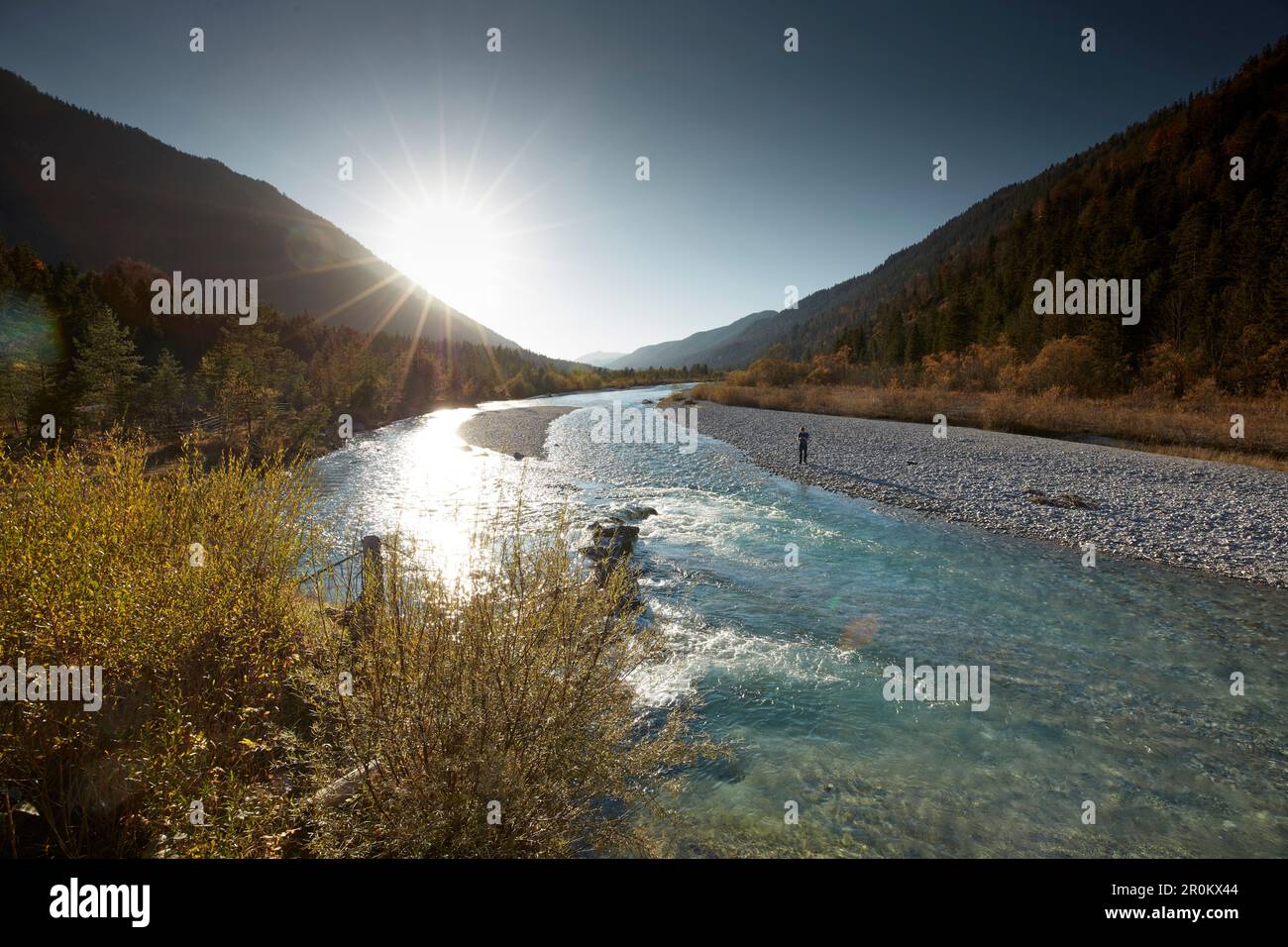 'bavarian Canada' river isar near Hinterriss, river Isar, bavaria ...