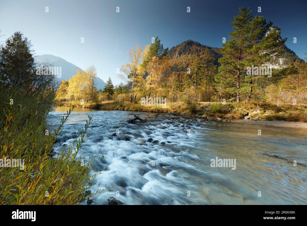 River Ammer , River Ammer near Oberammergau, Bavaria, Germany Stock ...