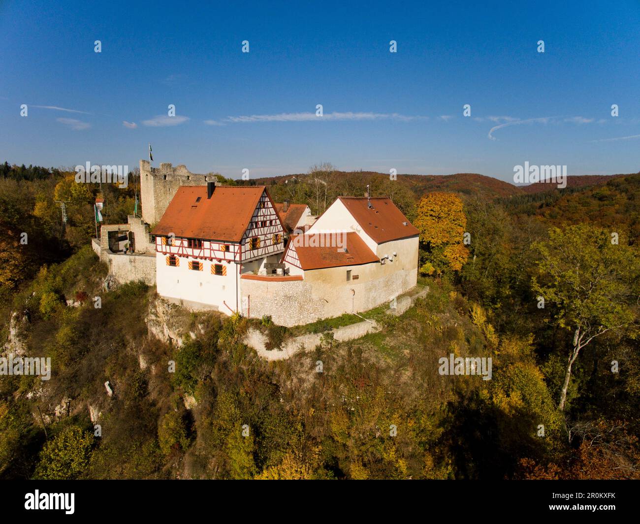 Castle ruin Burg Derneck, Hayingen, Big Lauter Valley, Swabian Alb ...
