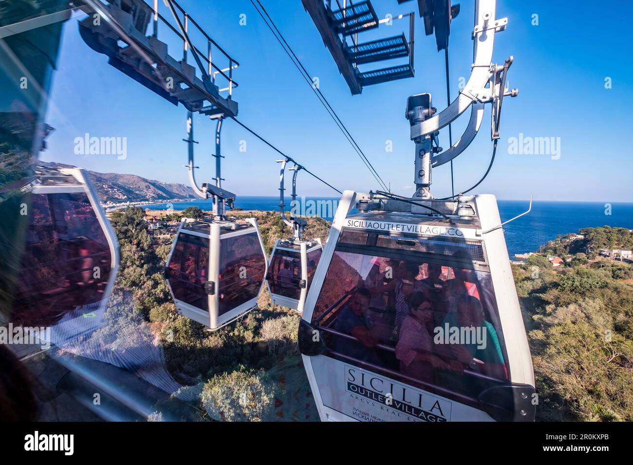 Cable car to Taormina, Sicily, South Italy, Italy Stock Photo - Alamy