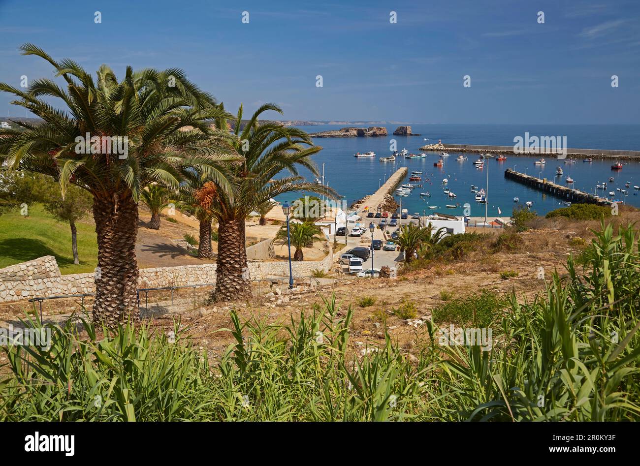 Boats at Sagres port, District Faro, Algarve, Portugal, Europe Stock ...
