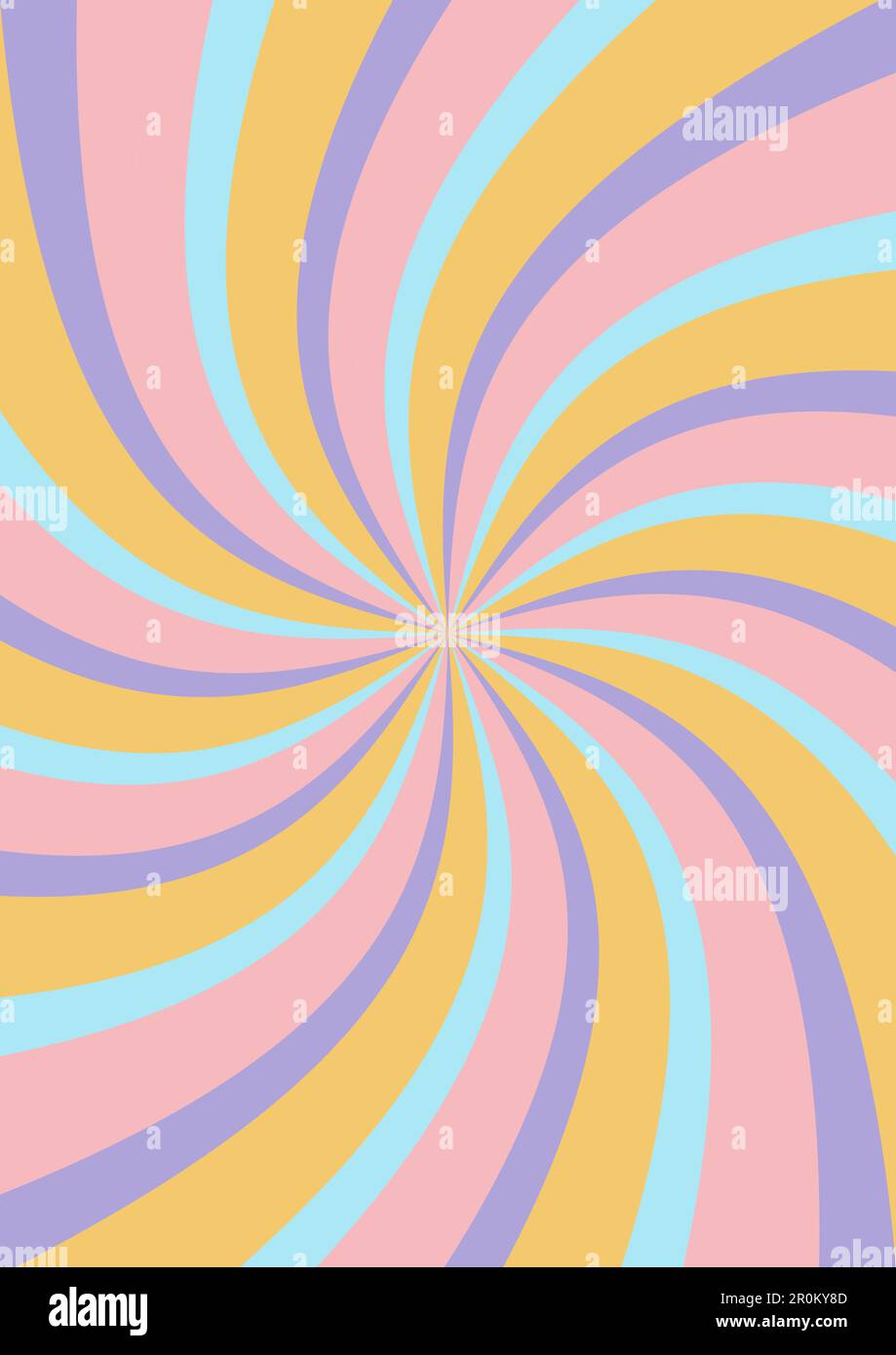 Groovy retro burst sun rays background. Vintage colorful abstract geometric pattern. Vector ...