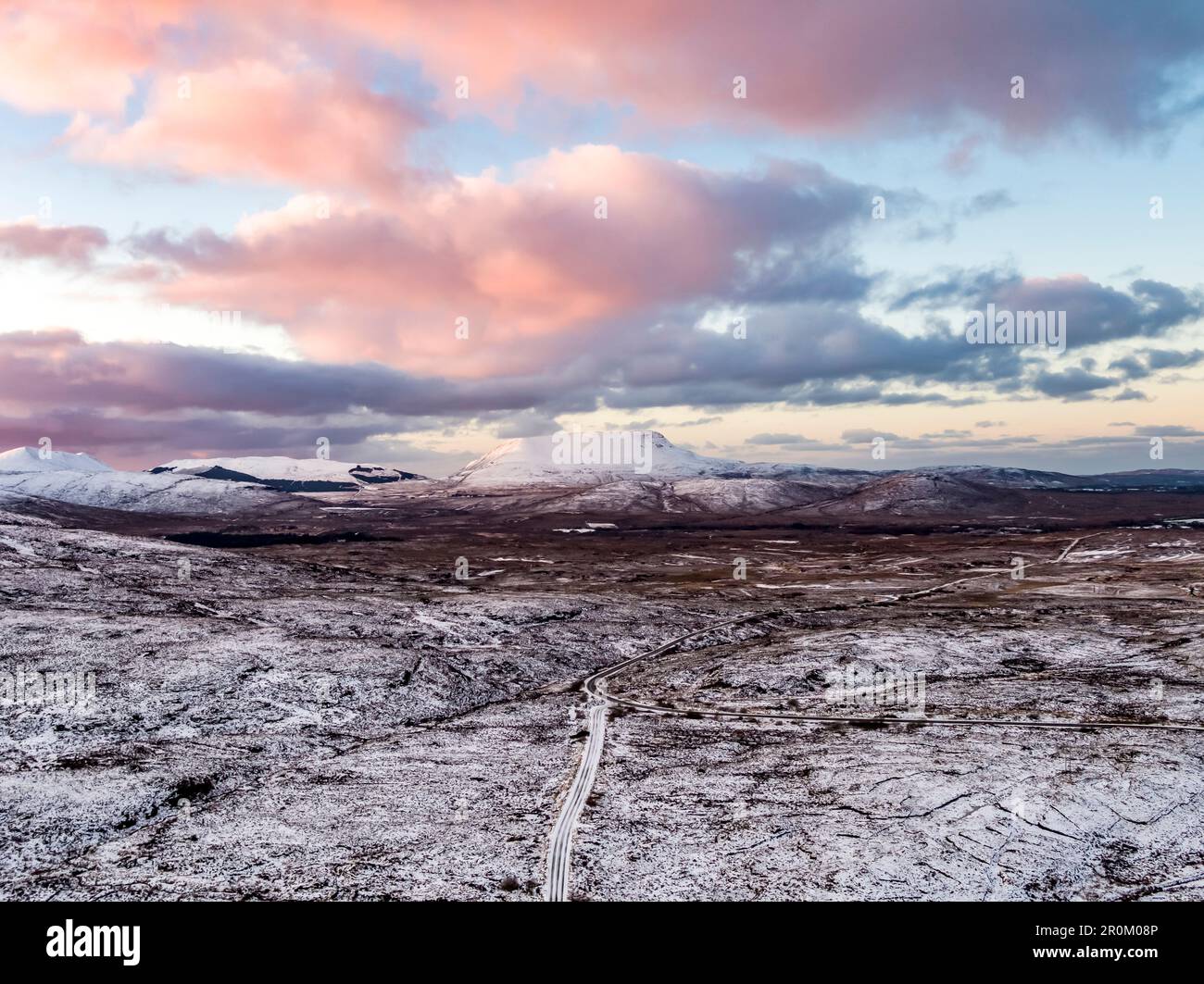 Aerial view of the Muckish seen from Gartan Mountain, County Donegal ...