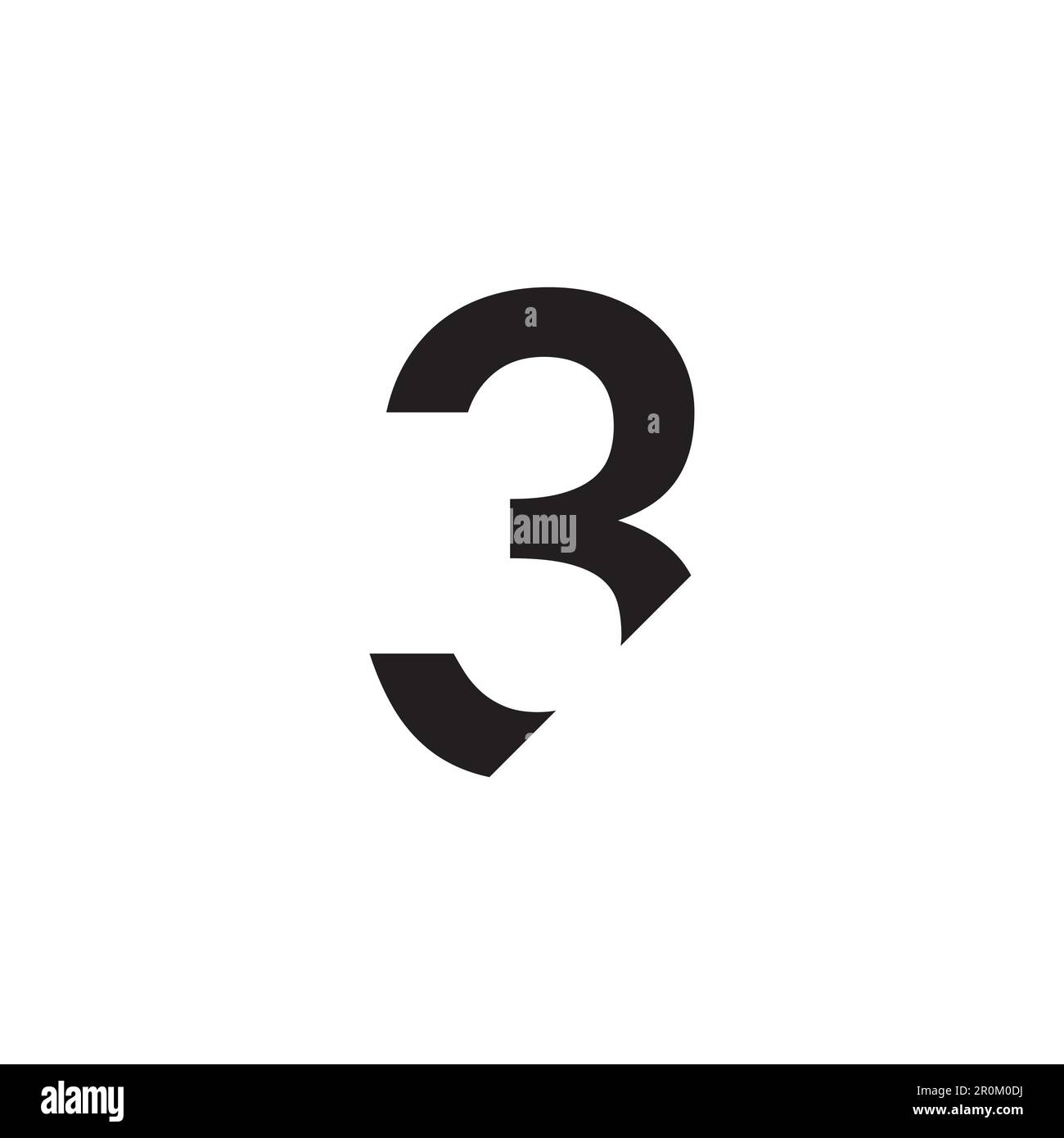 3 logo number three design vector isolated on white background Stock ...