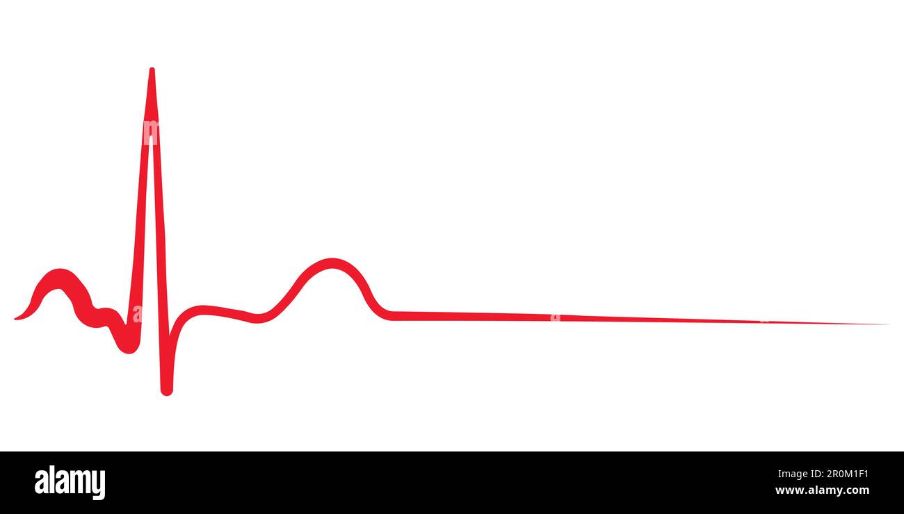Hand drawn red heartbeat Cardiogram element Stock Vector Image & Art ...