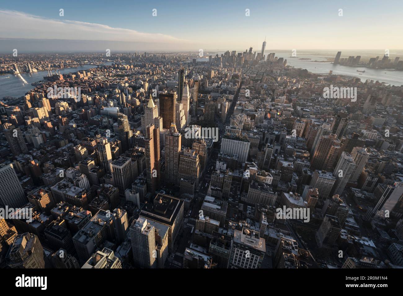 ONE World Trade Center, Flatiron Building, Statue of Liberty, view from ...