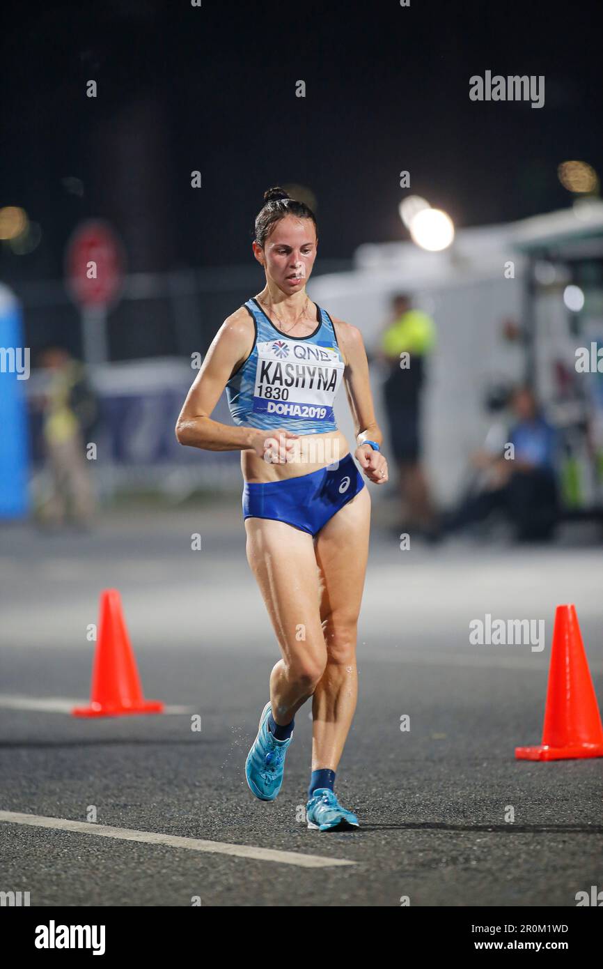 Inna KASHYNA running the 20 Kilometres Race Walk at the 2019 World ...