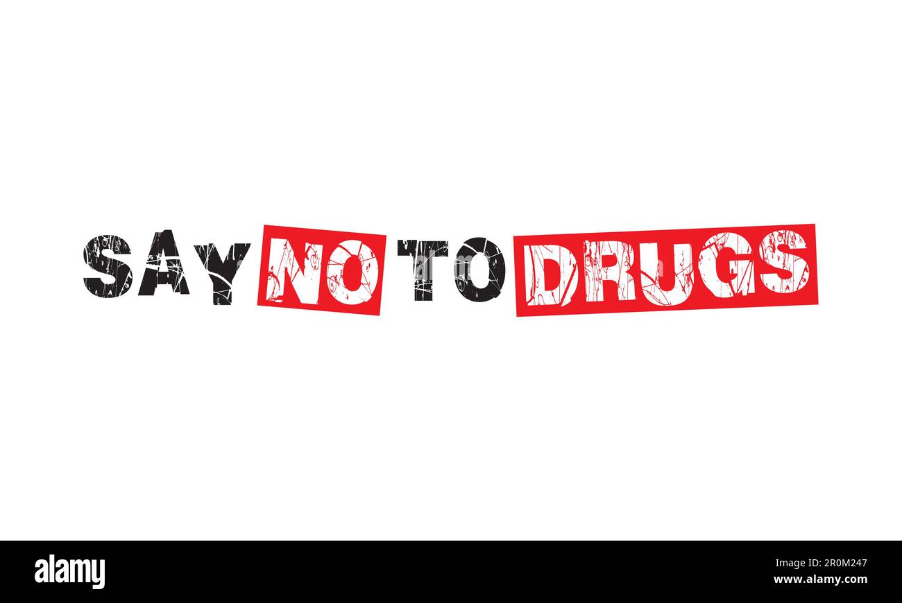 Say No To Drugs text design vector isolated on white background Stock ...