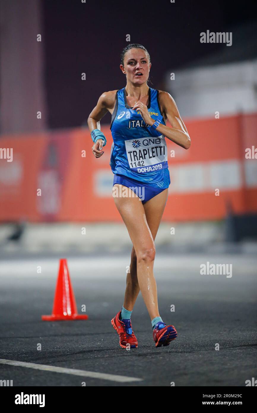 Valentina TRAPLETTI running the 20 Kilometres Race Walk at the 2019 ...