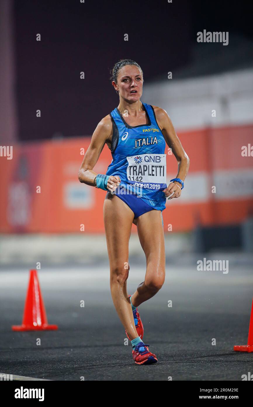 Valentina TRAPLETTI running the 20 Kilometres Race Walk at the 2019 ...