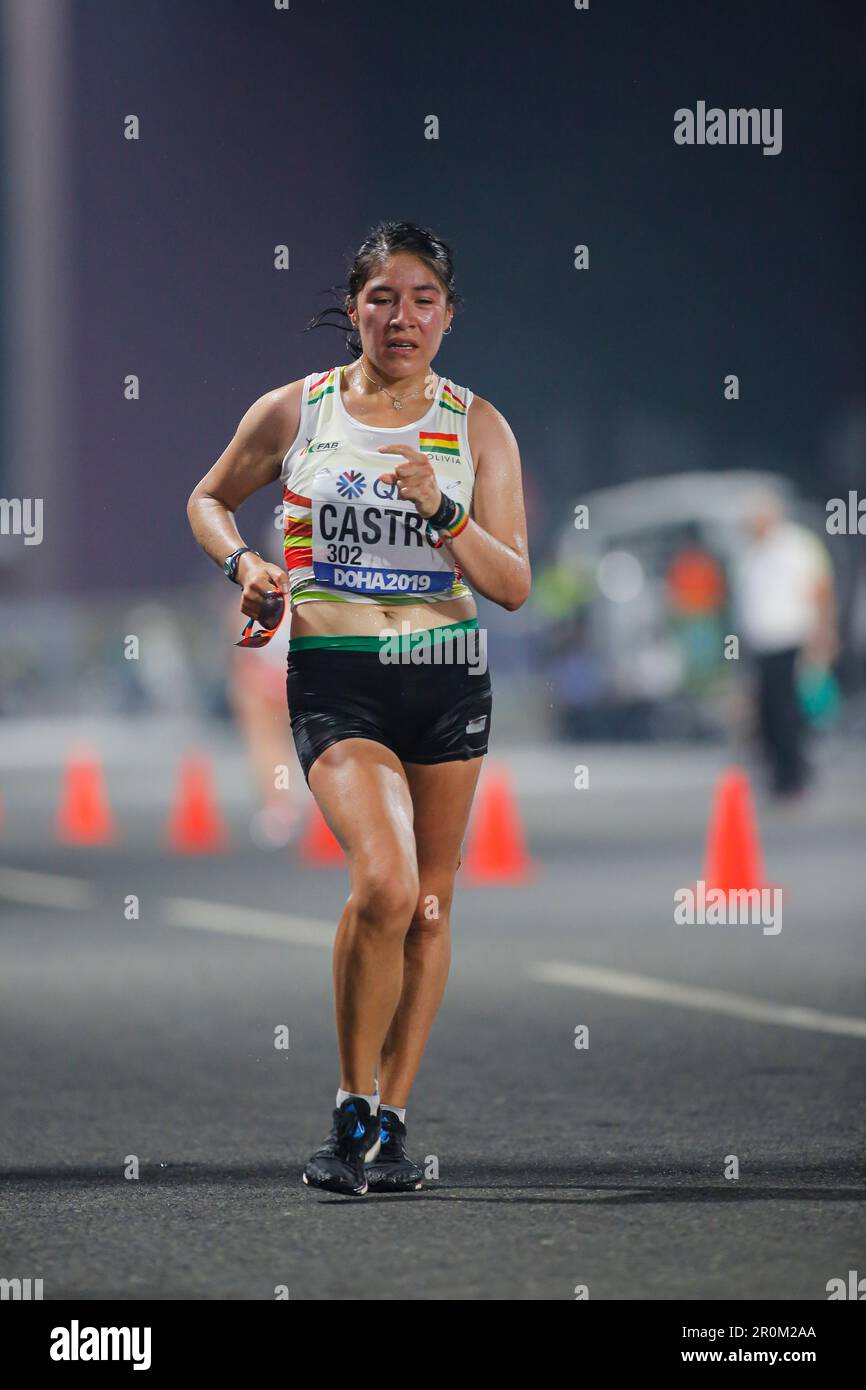 Angela CASTRO running the 20 Kilometres Race Walk at the 2019 World ...
